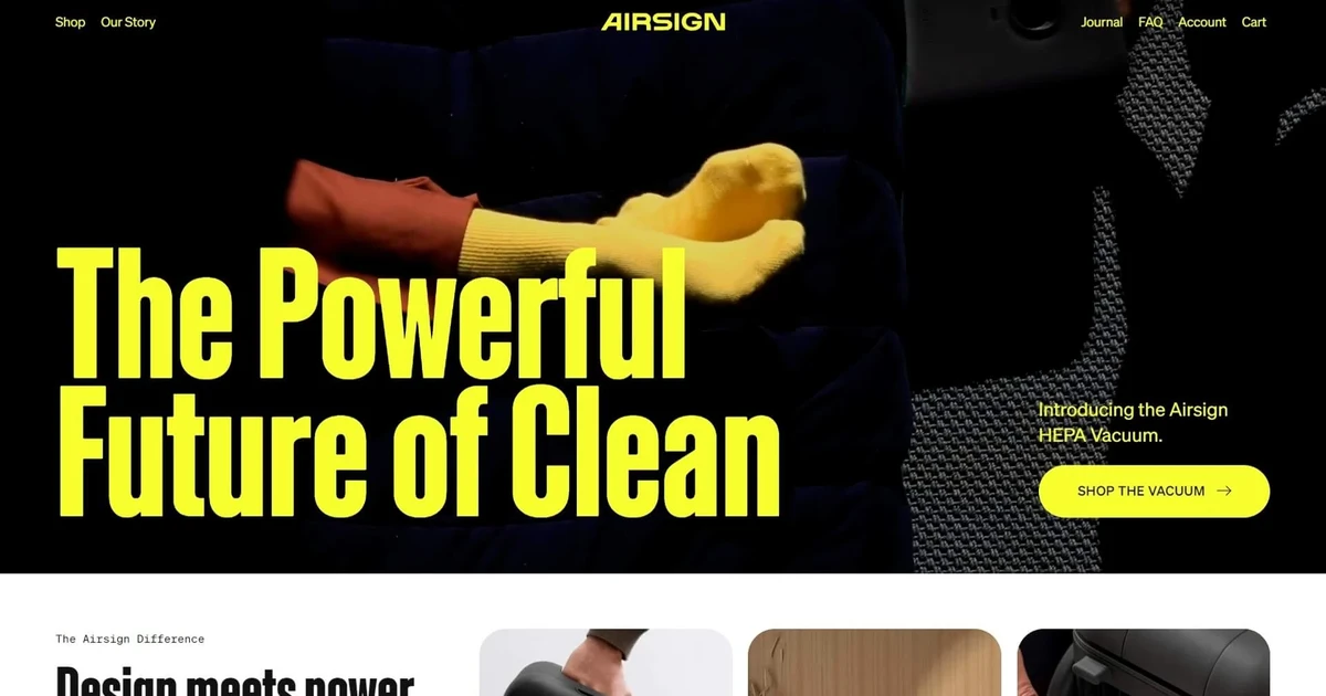 Airsign | Скриншот главной страницы