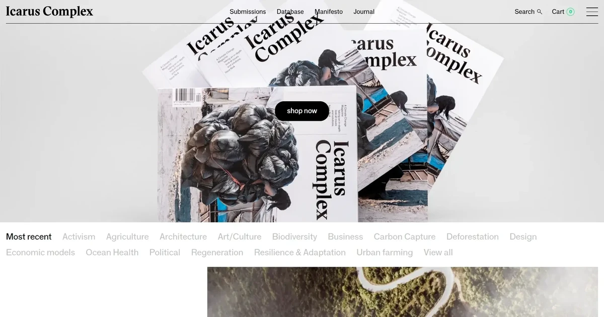Icarus Complex | Скриншот главной страницы