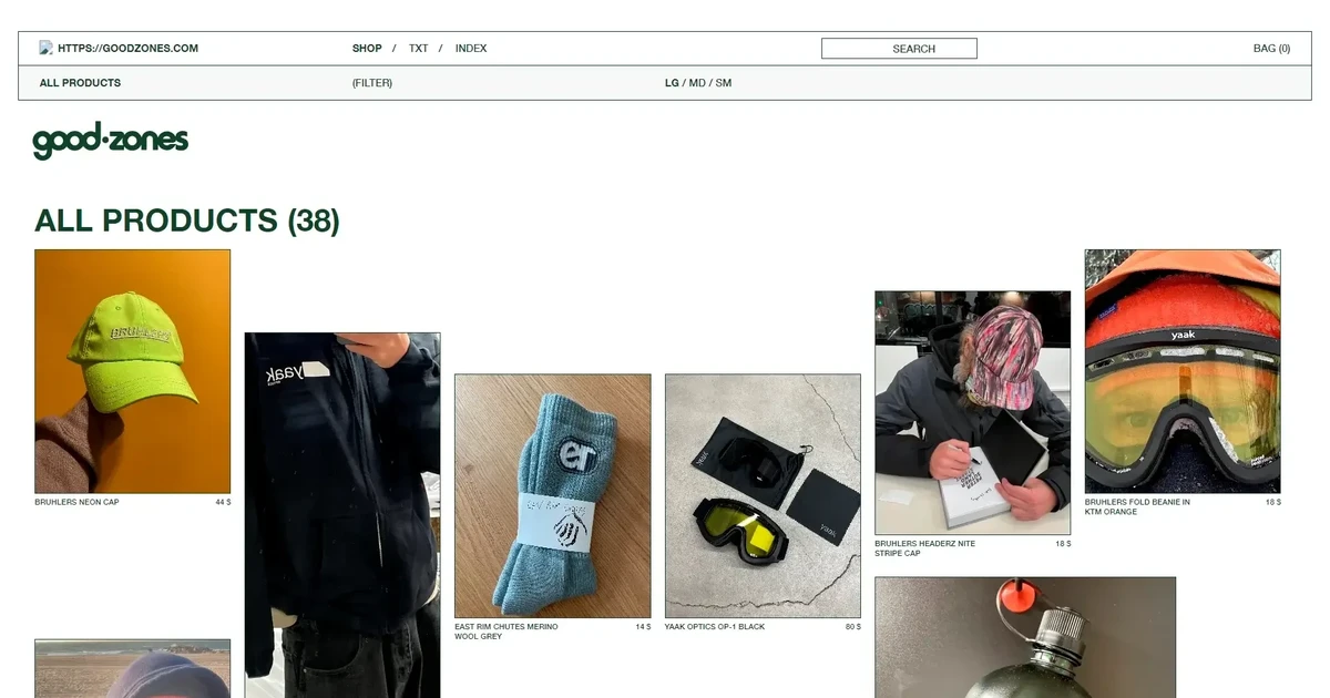 Good Zones | Скриншот страницы «Каталог»