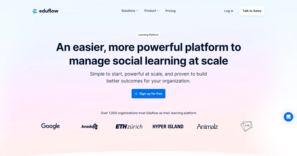 eduflow | Скриншот главной страницы