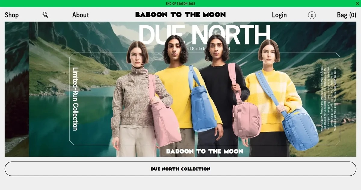 Baboon on the moon | Скриншот главной страницы