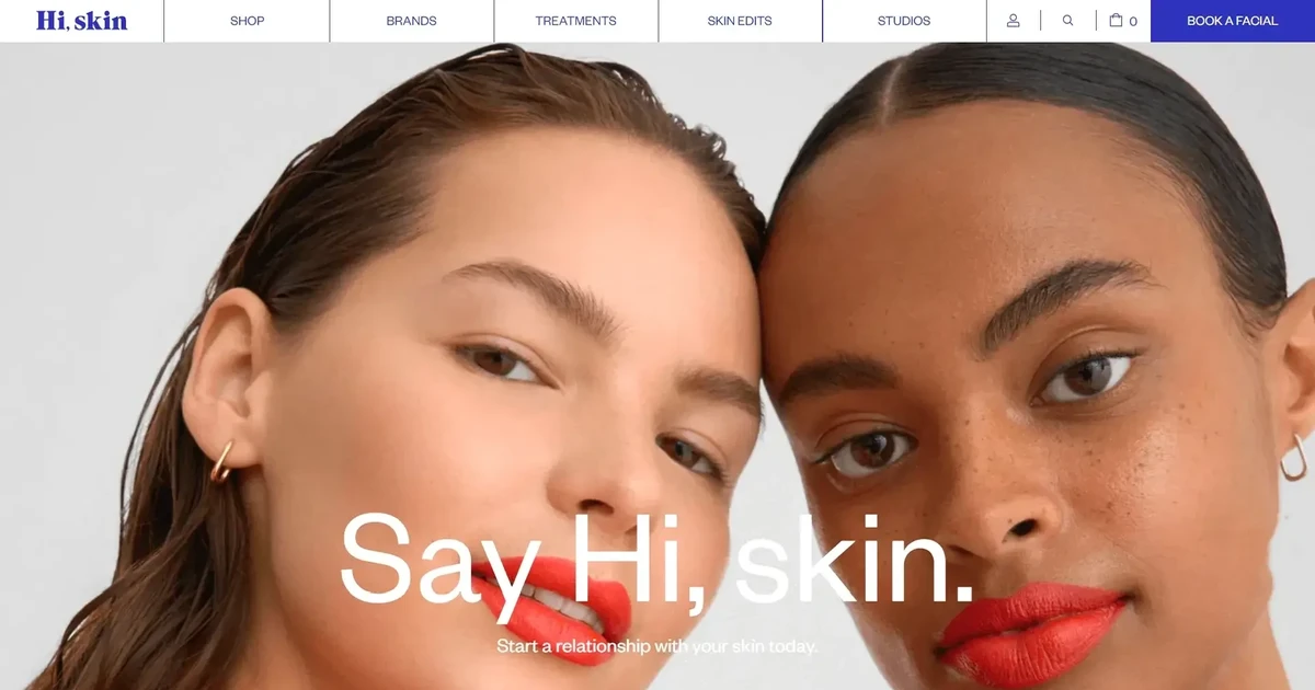 Hi, skin | Скриншот главной страницы