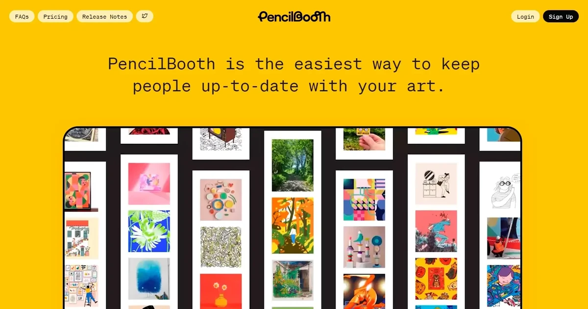 PencilBooth | Скриншот главной страницы