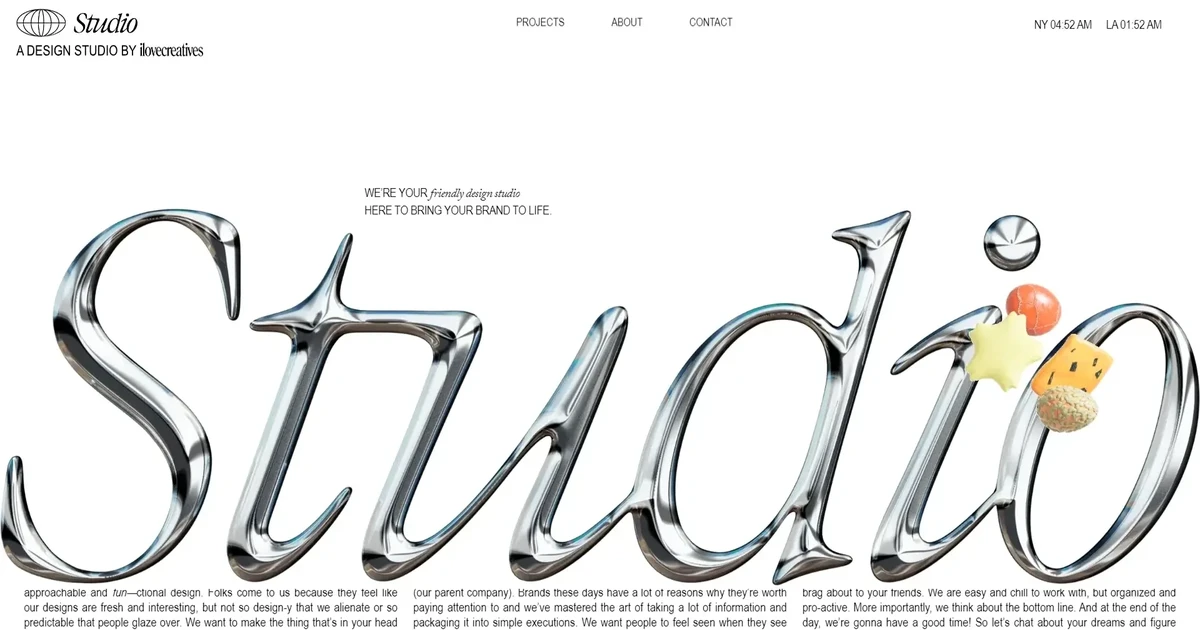 ilovecreatives studio | Скриншот главной страницы