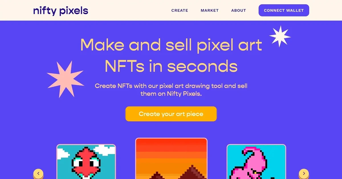 Nifty Pixels | Скриншот главной страницы