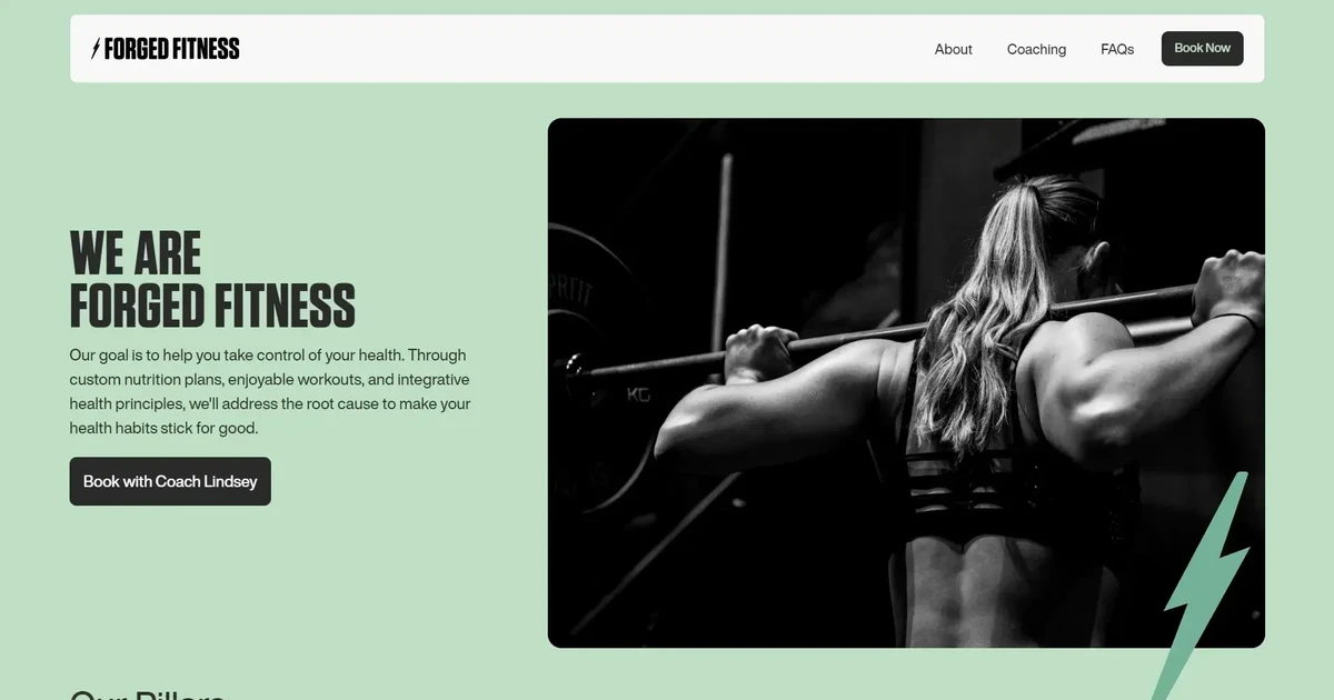Forged Fitness | Скриншот главной страницы