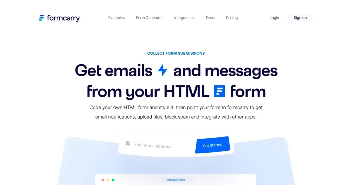Formcarry. | Скриншот главной страницы