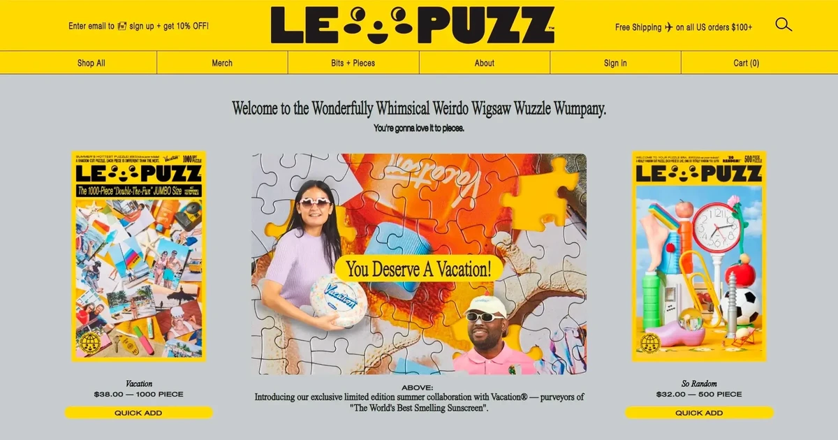 Le Puzz | Скриншот главной страницы