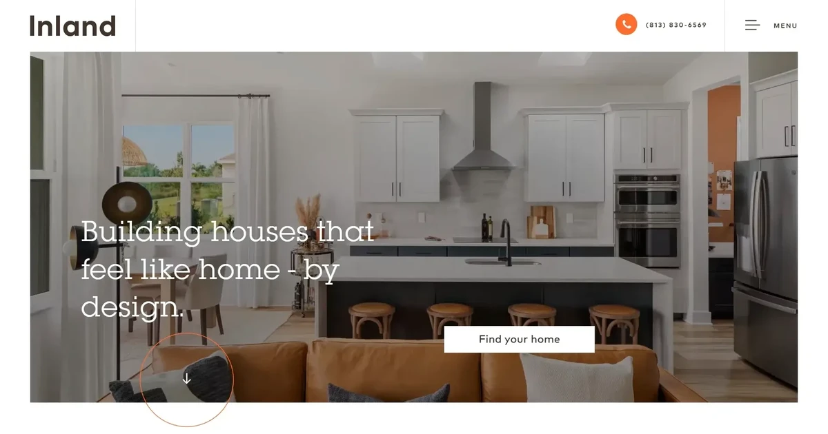 Inland Homes | Скриншот главной страницы