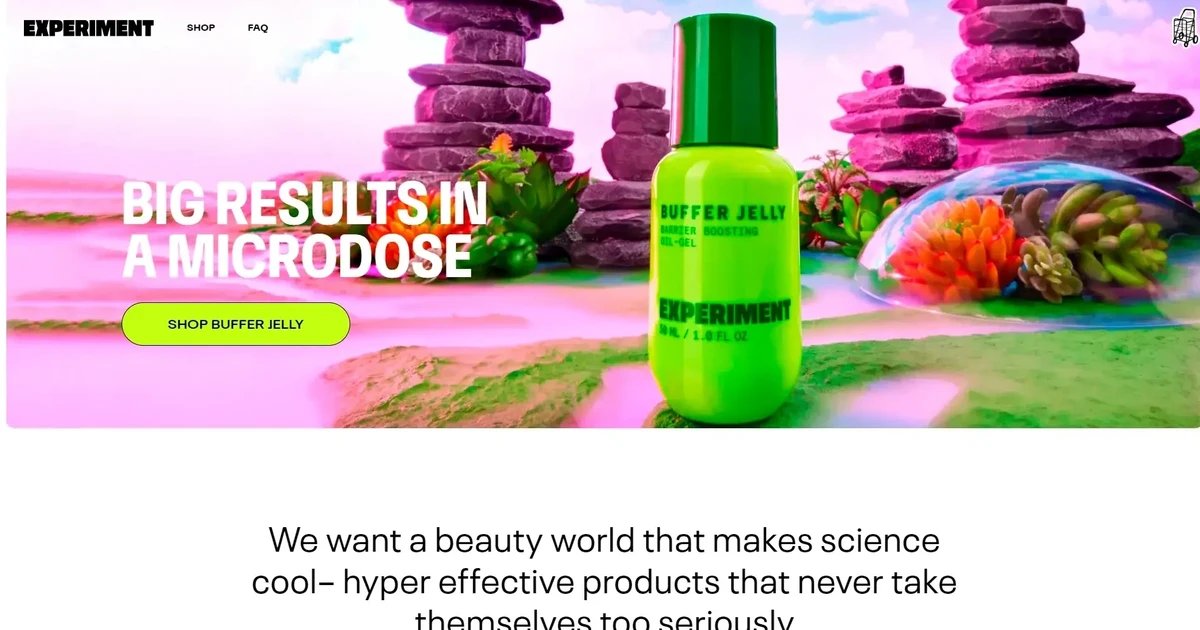 Experiment | Скриншот главной страницы